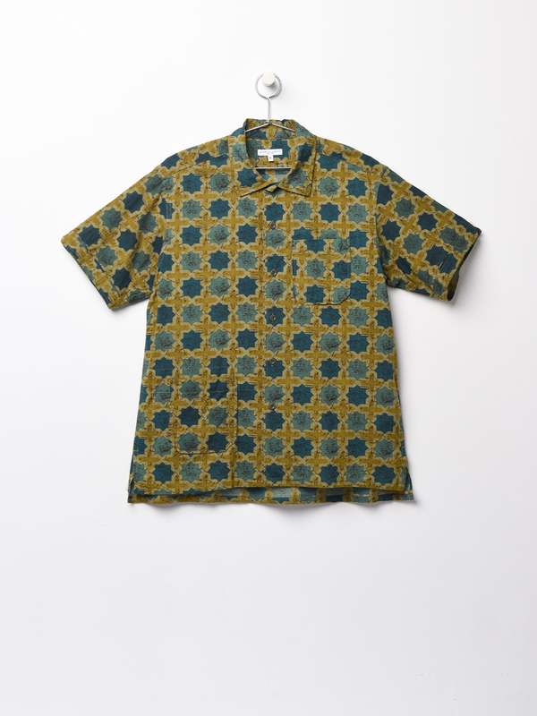 Engineered Garments Cotton Camp Shirt - Olive Cross Batik | Garmentory