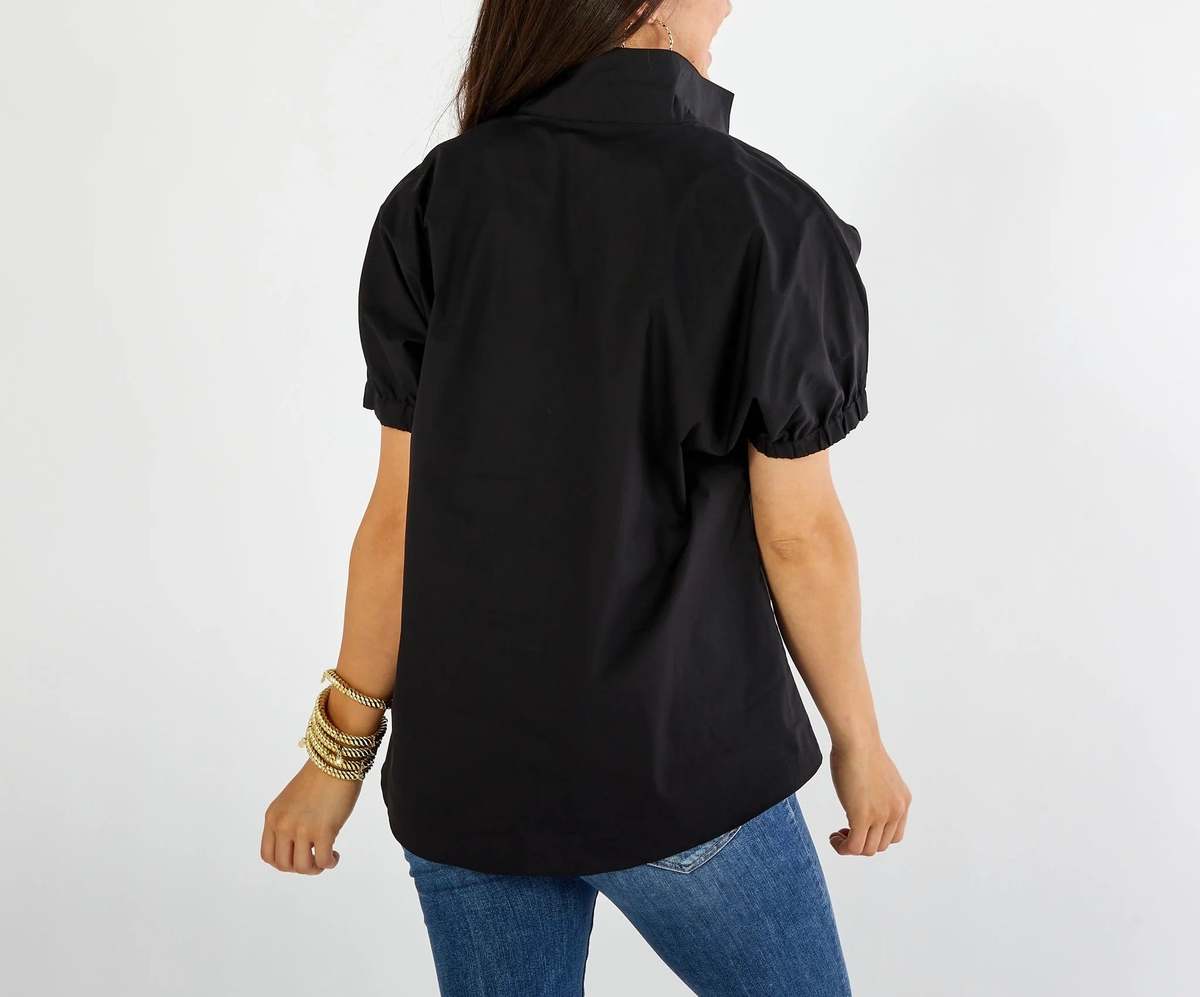 Caryn Lawn Betsy Collar Top - Black | Garmentory