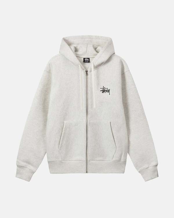 Stussy Basic Zip Up Hoodie - Ash Heather | Garmentory