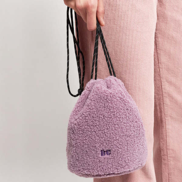 Bobo Choses Woman Shearling Shoulder Bag - Lavender Purple | Garmentory