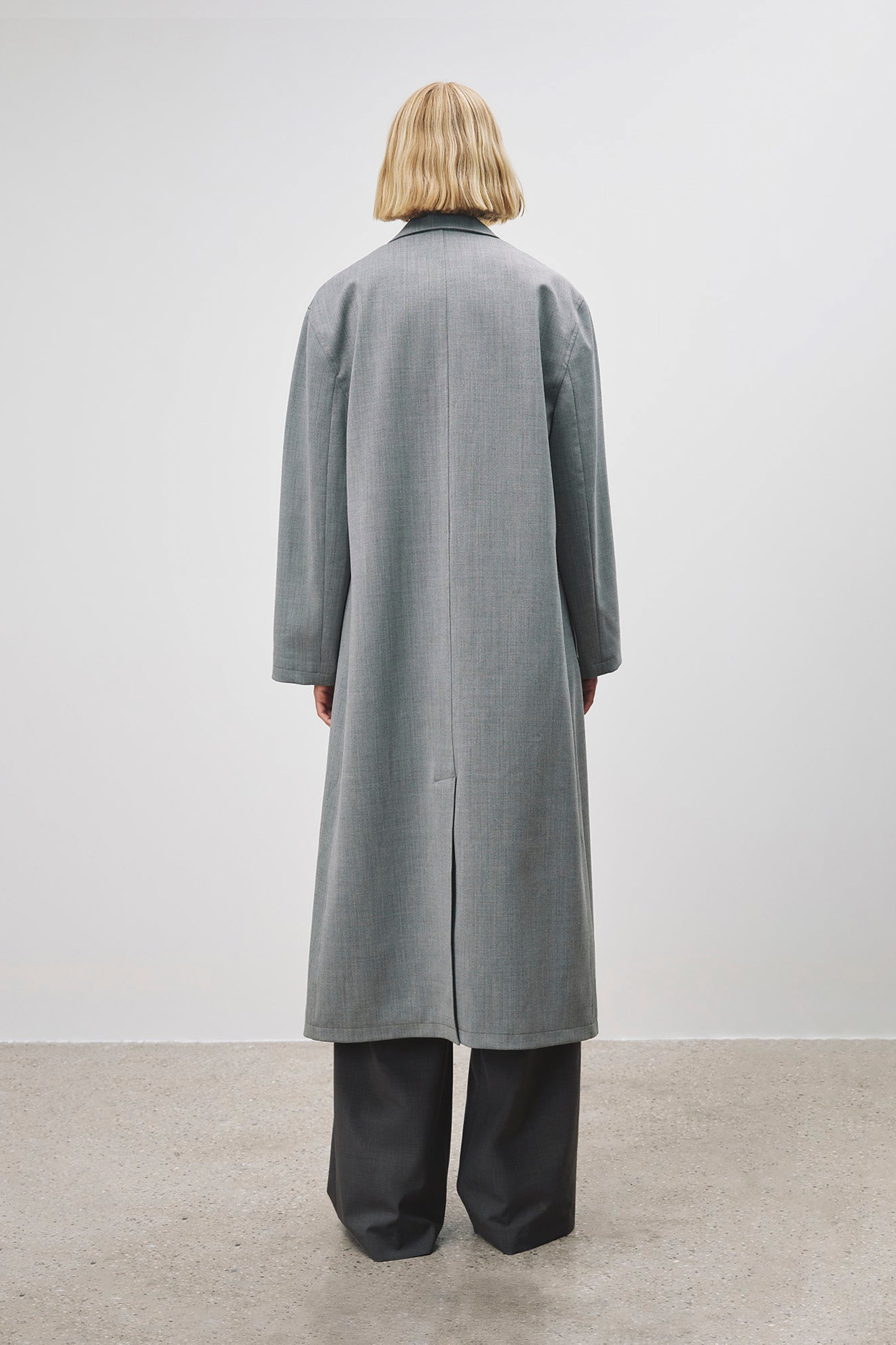 Nili Lotan Adrien Long Duster Coat - Light Grey | Garmentory