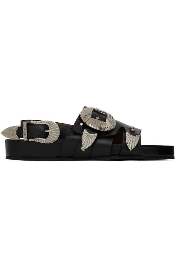 Toga Pulla SSENSE Exclusive Oversized Buckle Sandals - Black | Garmentory