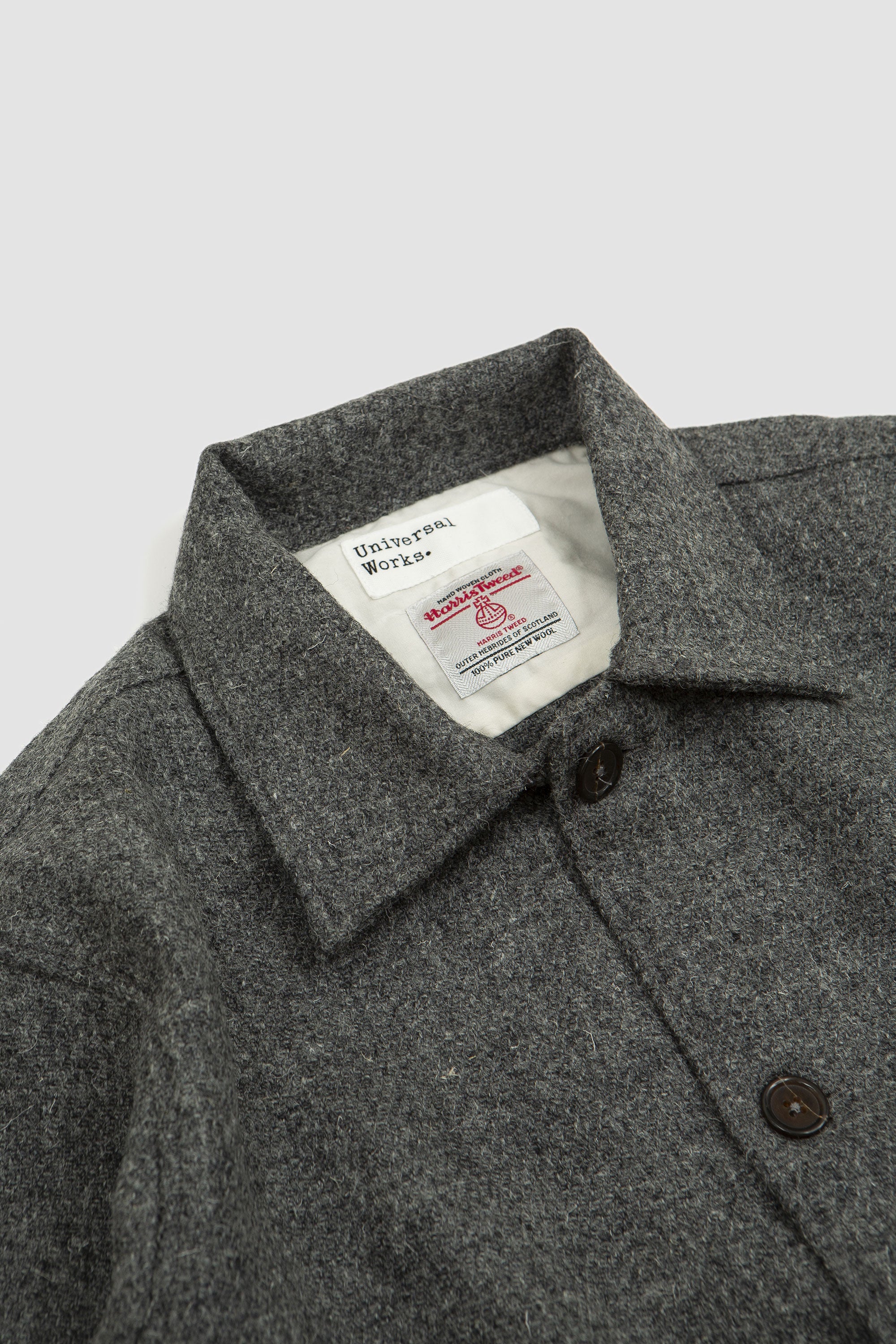 Universal Works Harris Tweed Easy Over Jacket - Grey | Garmentory
