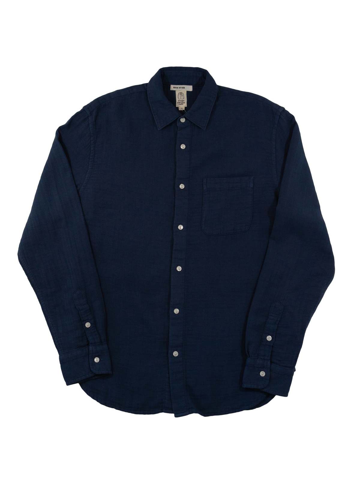 Hiroshi Kato Ripper Waffle Double Gauze Shirt - Navy | Garmentory