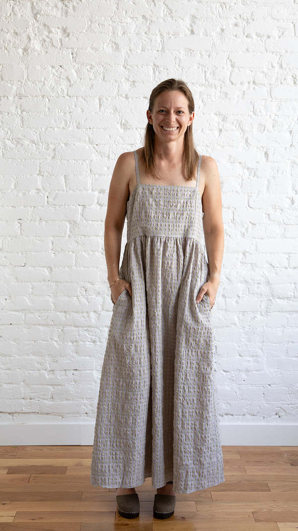 Grade & Gather Lilac Gingham Midi - Lilac | Garmentory