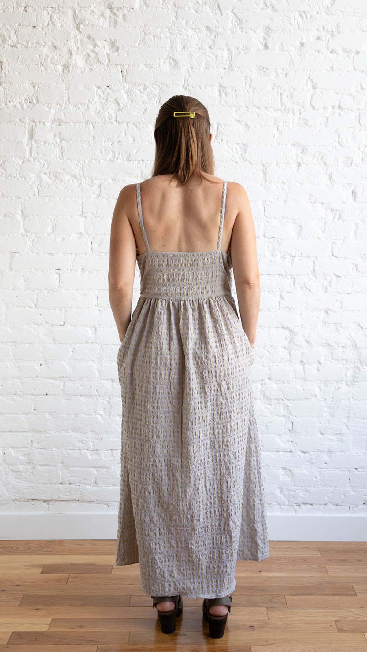 Grade & Gather Lilac Gingham Midi - Lilac | Garmentory