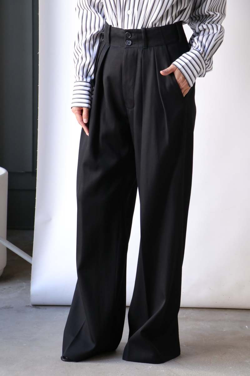 Plan C Pleated Wide Leg Pants - Black | Garmentory