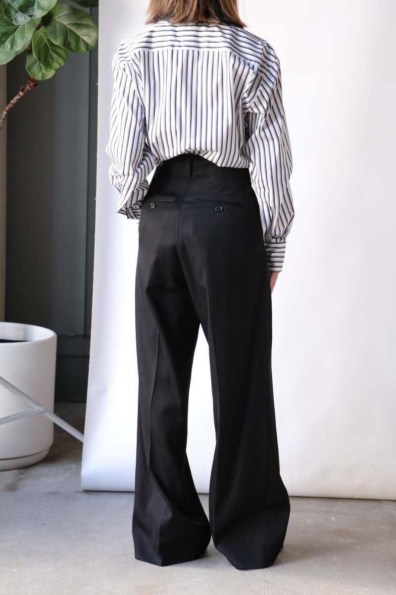 Plan C Pleated Wide Leg Pants - Black | Garmentory