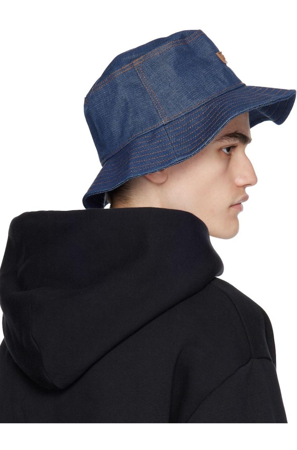 Acne Studios Indigo Patch Denim Bucket Hat | Garmentory