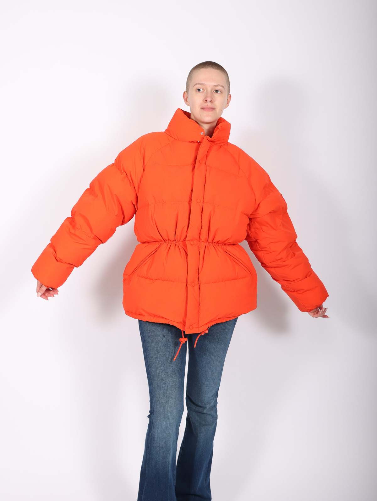 Moura Puffer Jacket in Cherry Tomato by Rodebjer | Garmentory