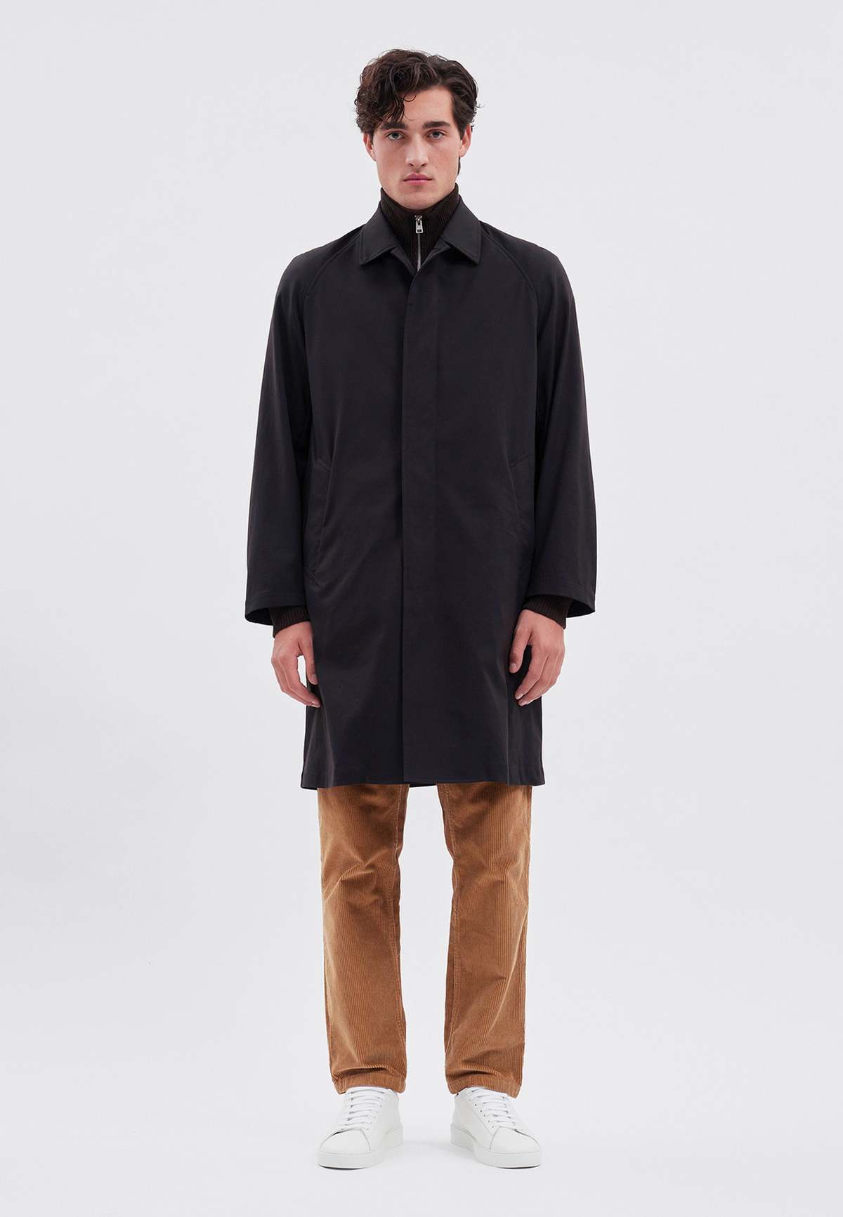 Norse Projects Vargo Solotex Twill Raglan Trench Coat - Black | Garmentory