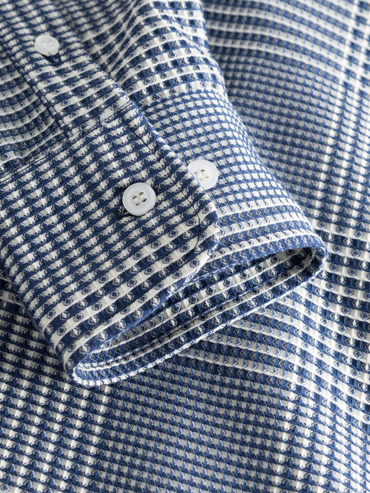 forét Gentle Shirt - Navy Check | Garmentory
