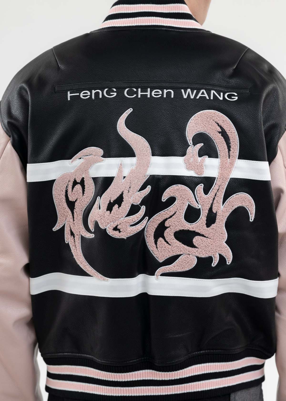 Feng Chen Wang Bomber Jacket With Phoenix Embroidery - Black/Pink ...
