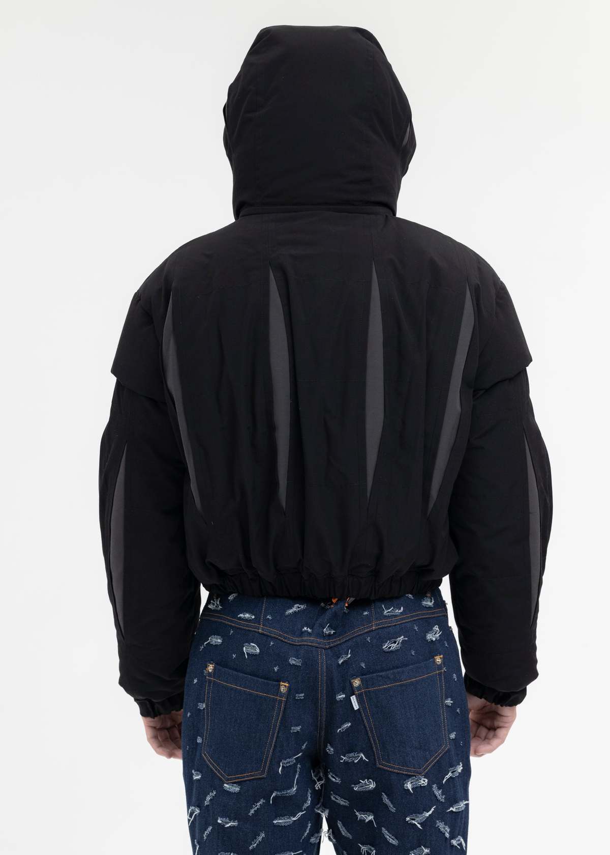 Juntae Kim Slashed Doublet Puffer Jacket - Black | Garmentory