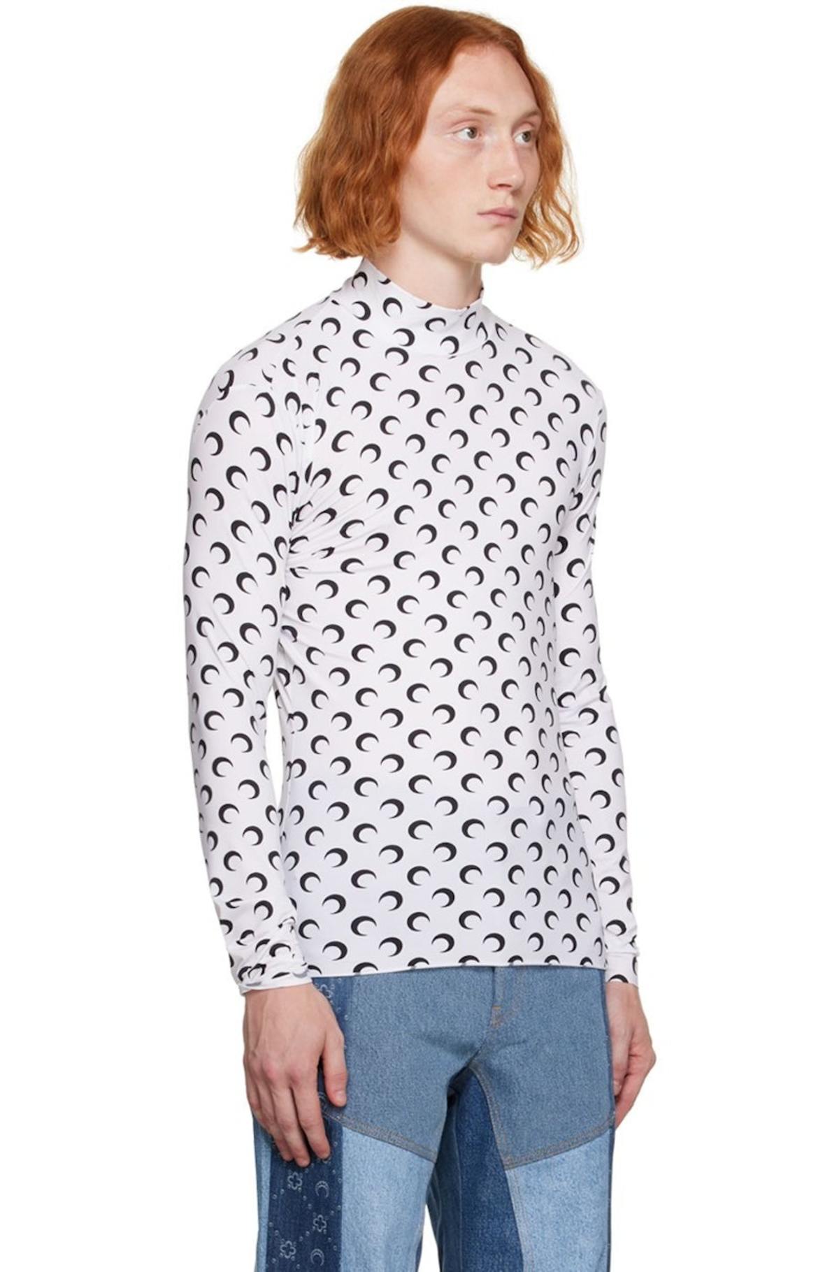 Marine Serre White Second Skin Turtleneck | Garmentory