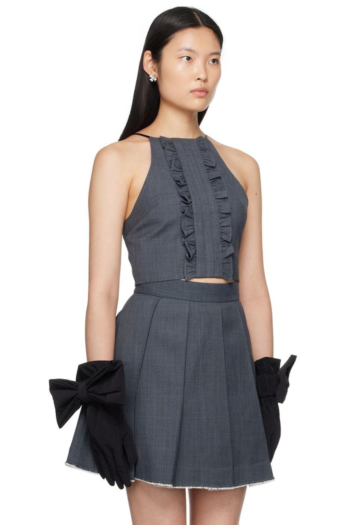 Shushutong Gray Ruffled Camisole Garmentory