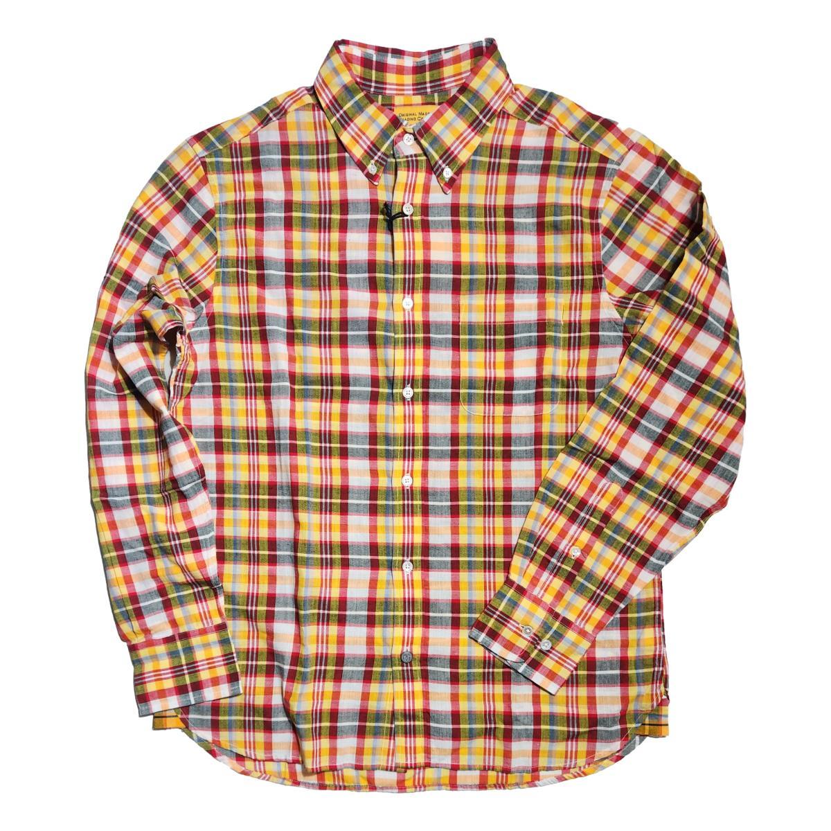 Original Madras Trading Company Madras Weave Shirt - Orange Check ...