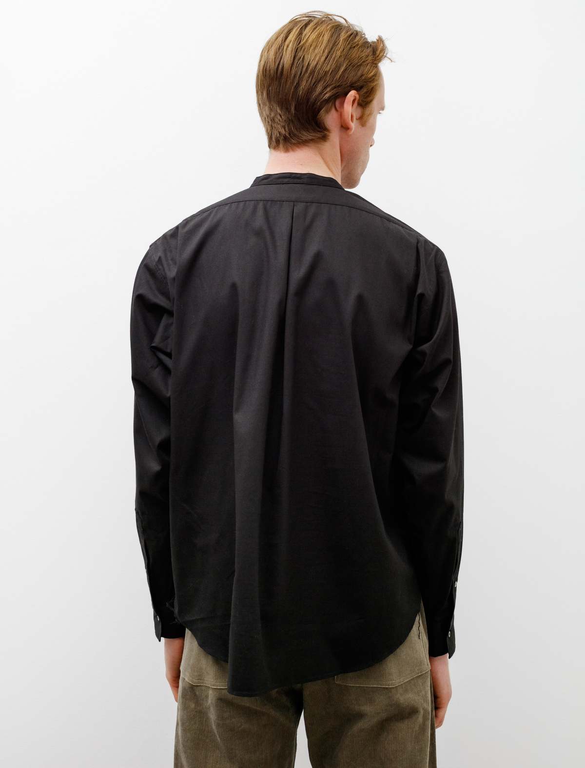 Taiga Takahashi Mens Band Collar Shirt - Black | Garmentory