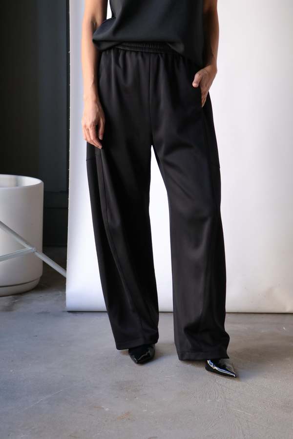 Tibi Petite Active Knit Winslow Pant - Black | Garmentory