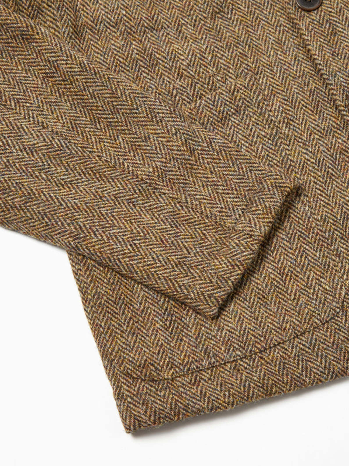 Universal Works Harris Tweed Bakers Jacket - Brown Herringbone | Garmentory