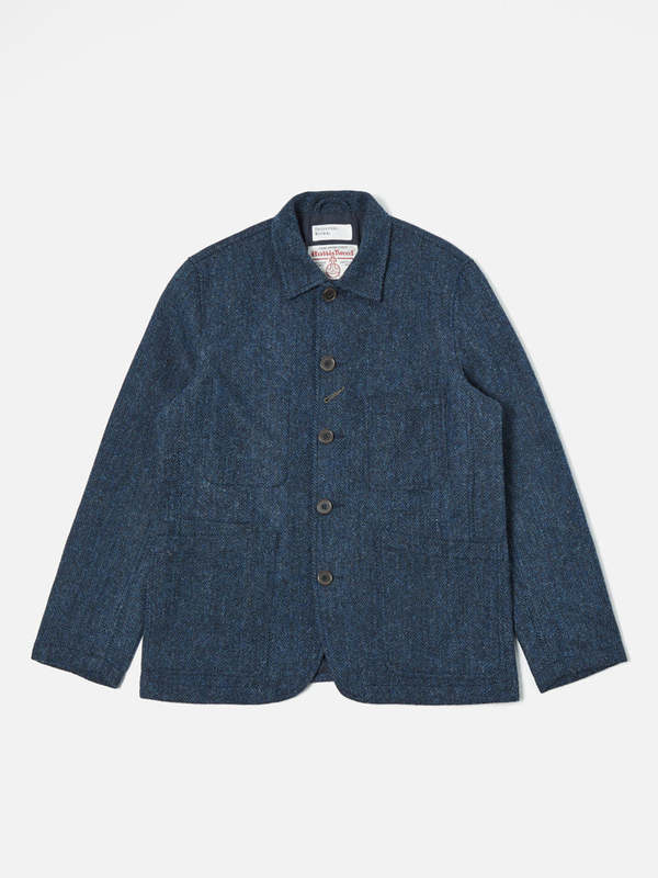 Universal Works Harris Tweed Bakers Jacket - Navy Tweed | Garmentory