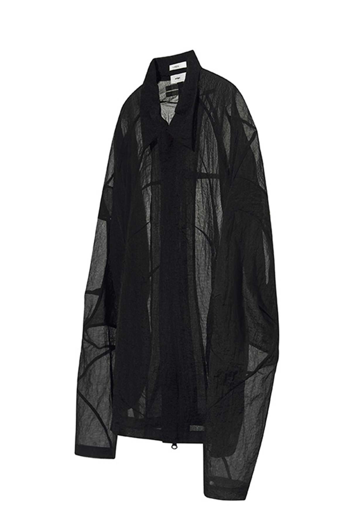 Attempt Cocoon Shape Translucent Jacket - Black | Garmentory