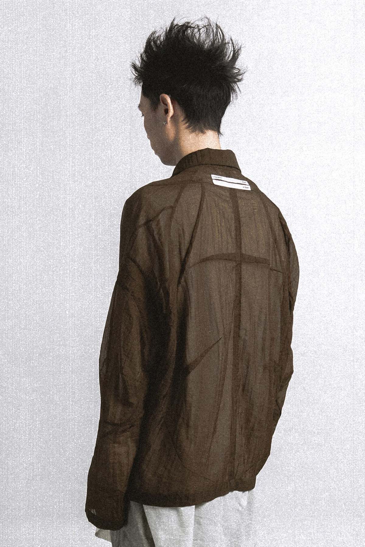 Attempt Cocoon Shape Translucent Jacket - Brown | Garmentory