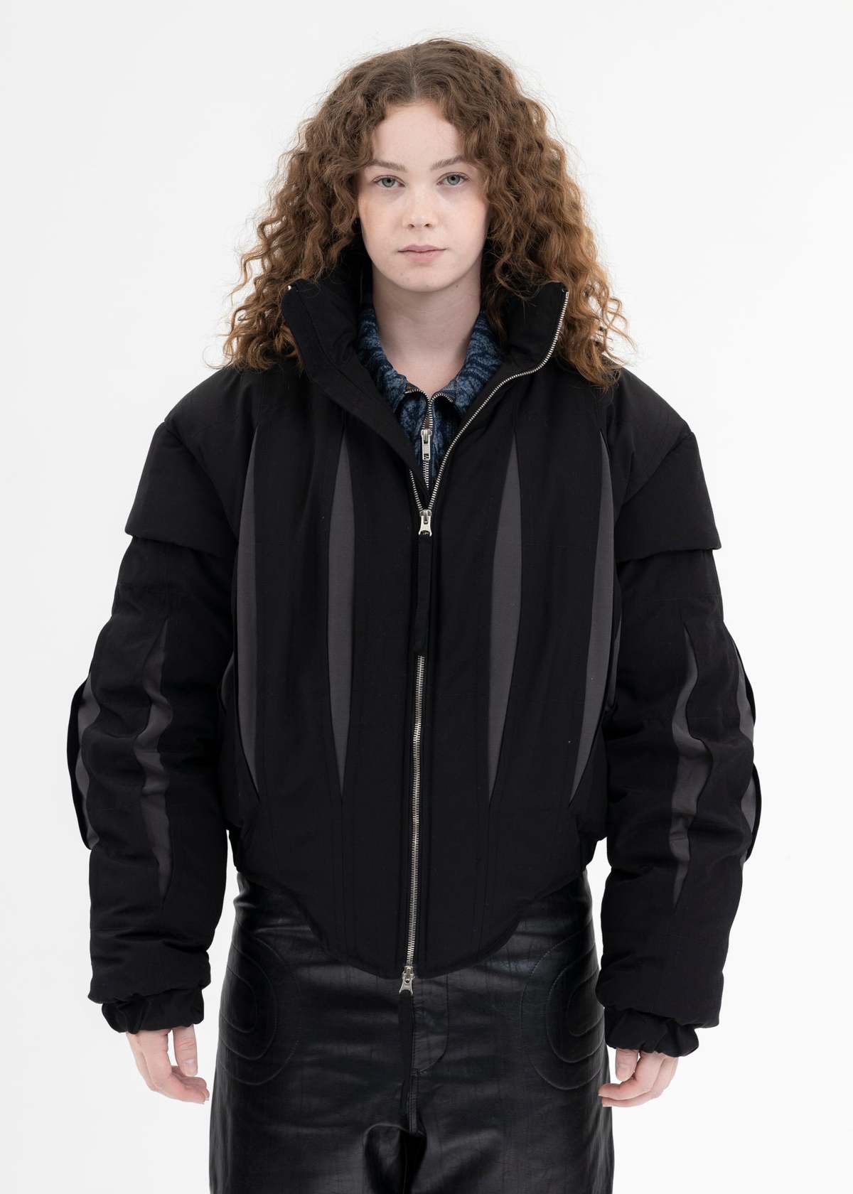 JUNTAE KIM SLASHED DOUBLET PUFFER JACKET - BLACK | Garmentory