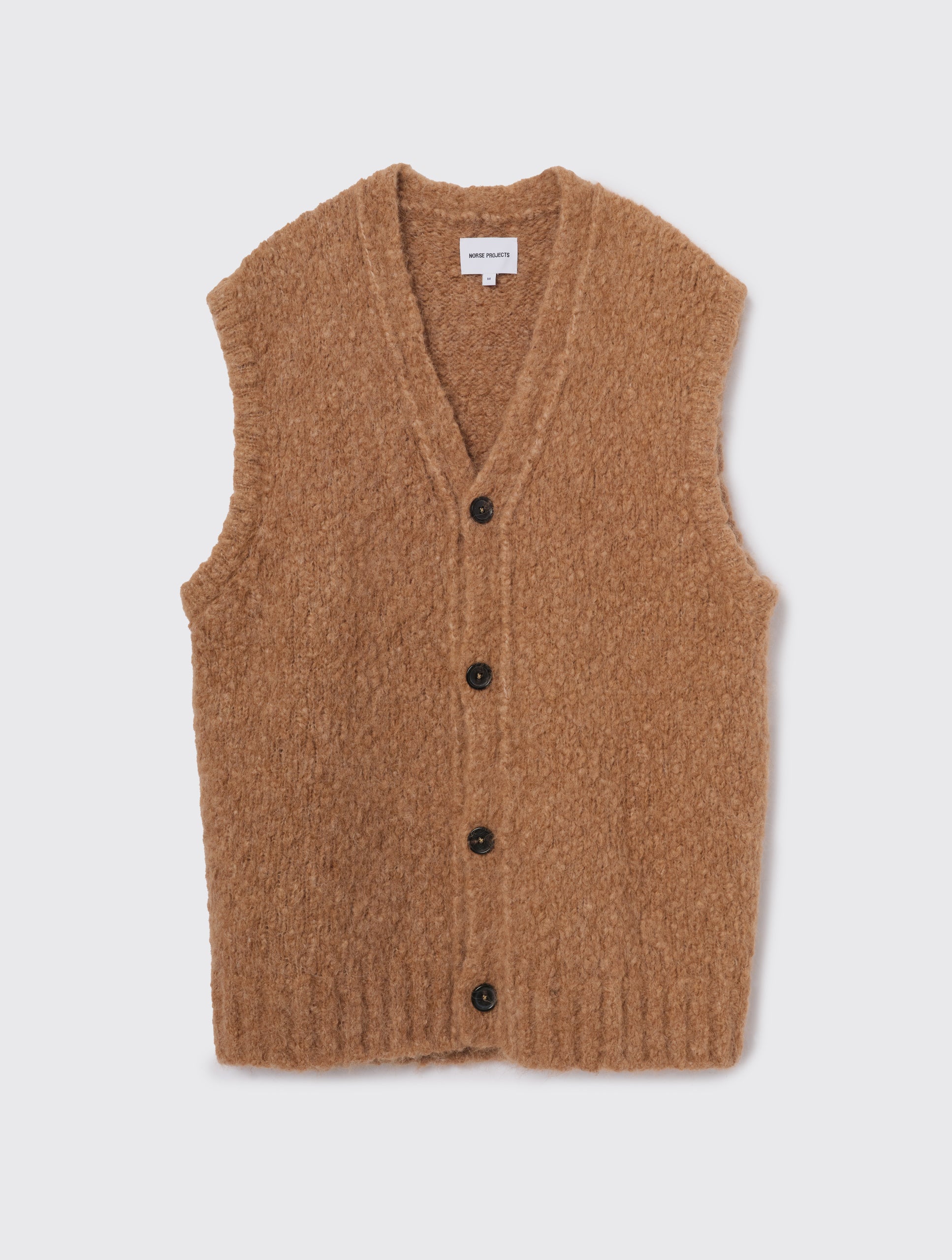 Norse Projects August Flame Alpaca Cardigan - Camel | Garmentory