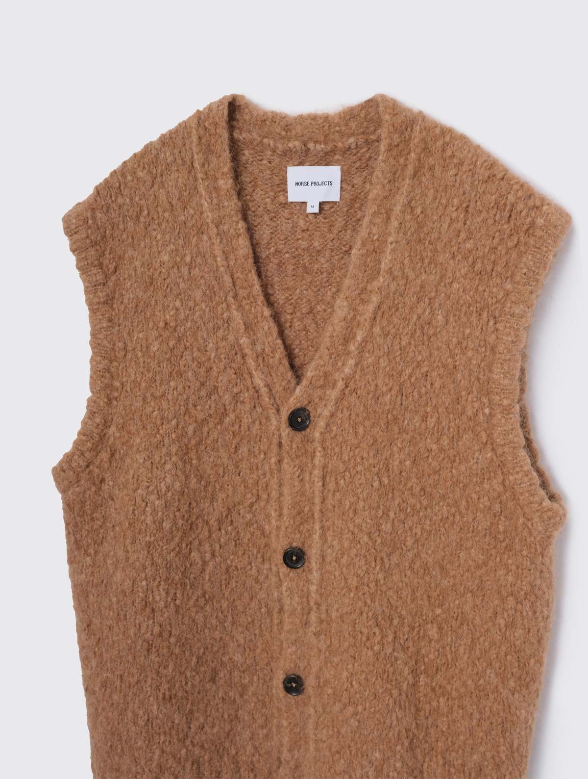 Norse Projects August Flame Alpaca Cardigan - Camel | Garmentory