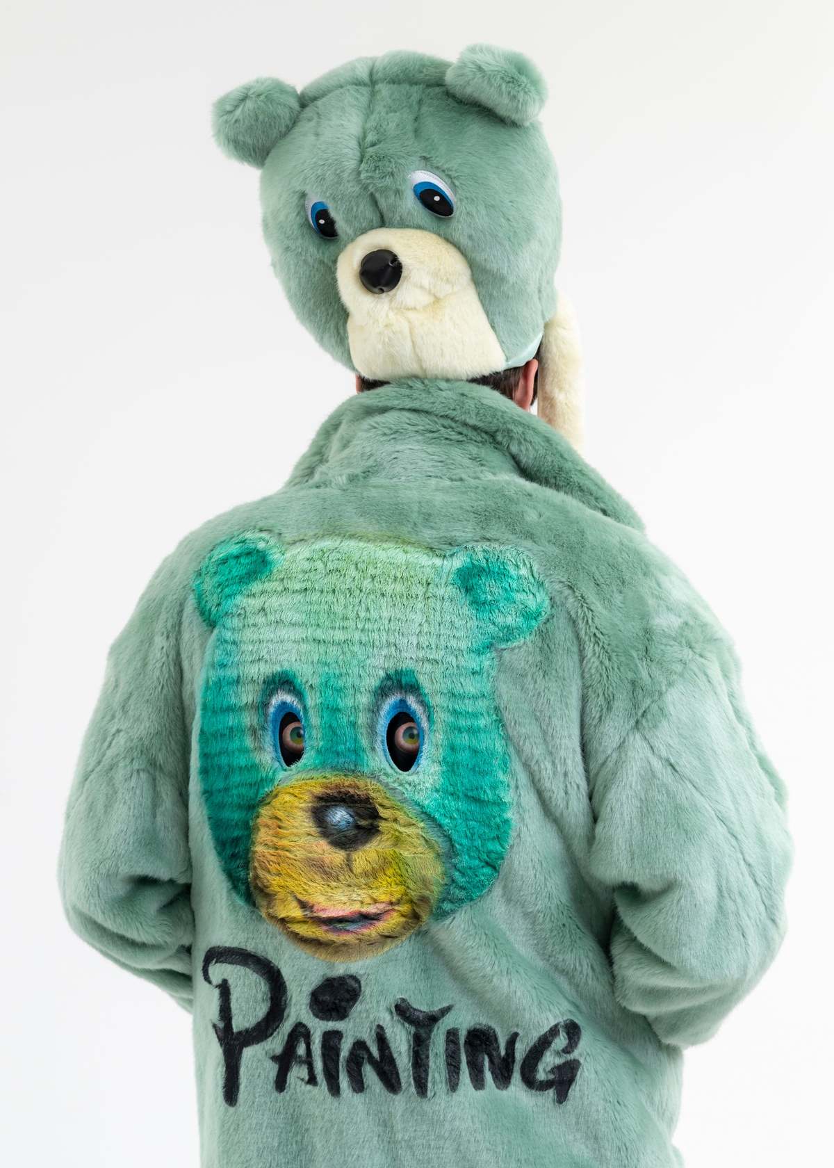 Doublet BLUE AND PAINTED FUR JACKET - BEAR | Garmentory