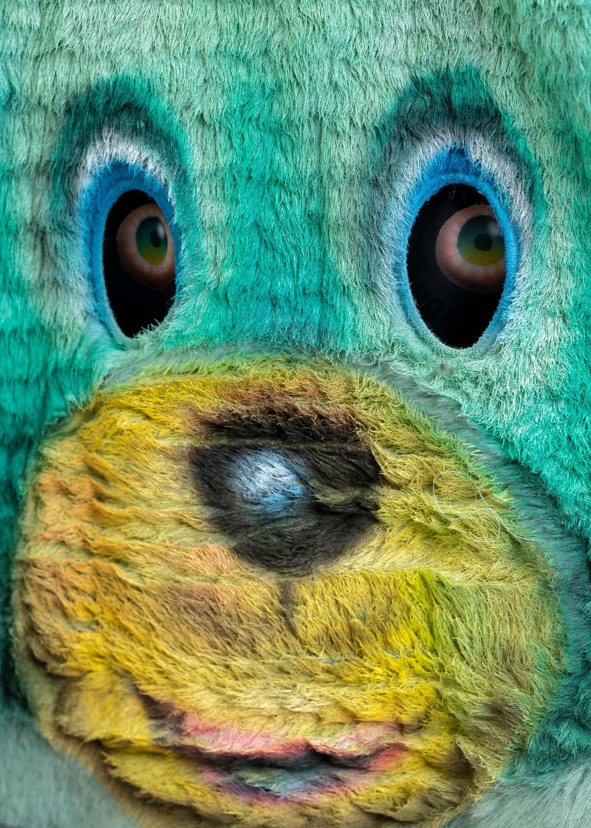 Doublet BLUE AND PAINTED FUR JACKET - BEAR | Garmentory