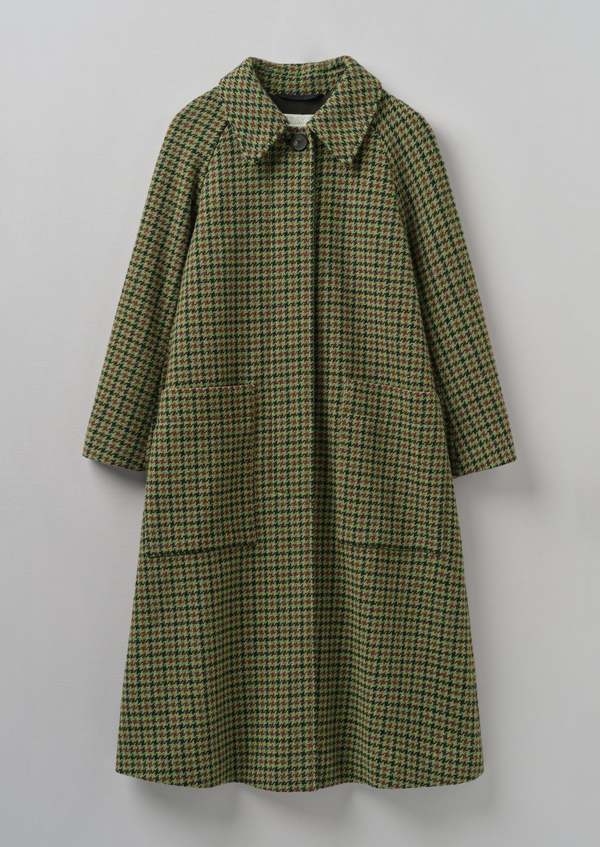 TOAST Wool Raglan Coat - Houndstooth | Garmentory