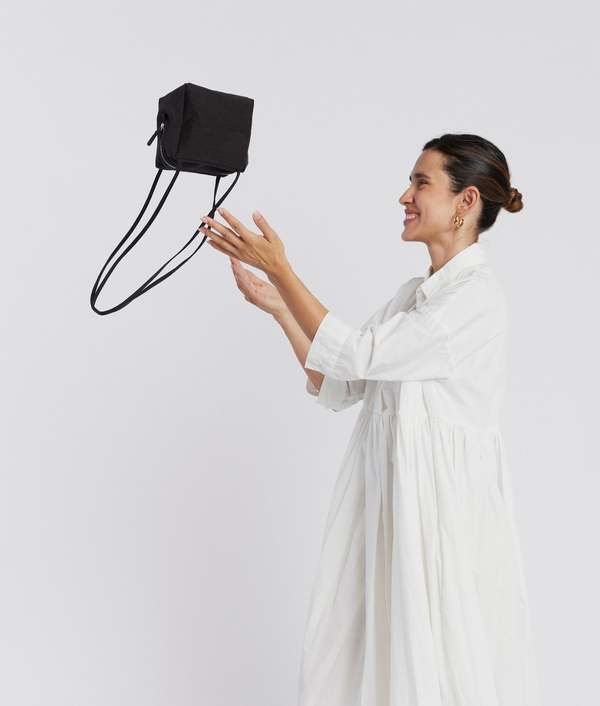 Building Block Toast Purse - Black Crinkle | Garmentory
