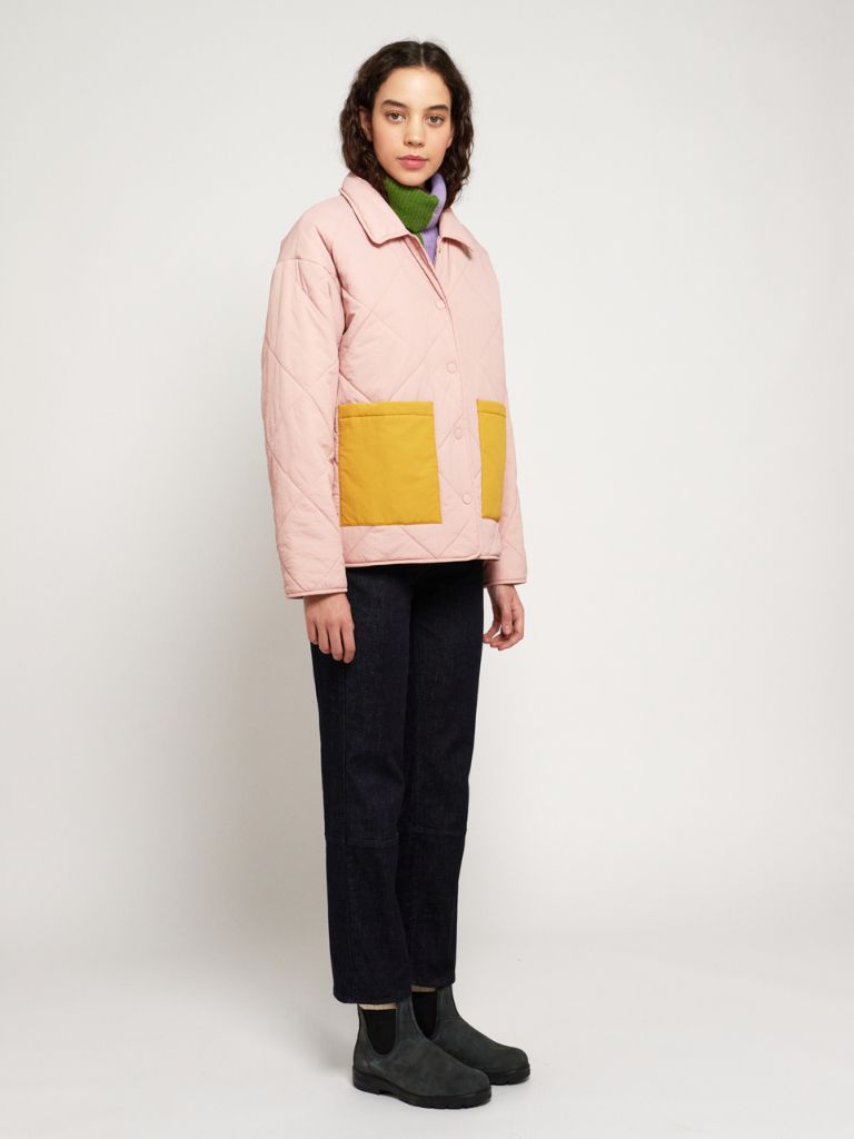 Bobo Choses Quilted Puffa Jacket - Pink/Yellow | Garmentory