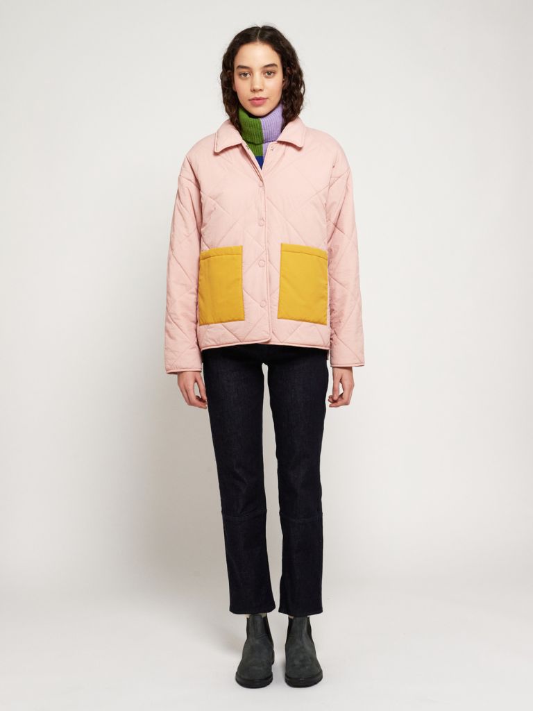 Bobo Choses Quilted Puffa Jacket - Pink/Yellow | Garmentory