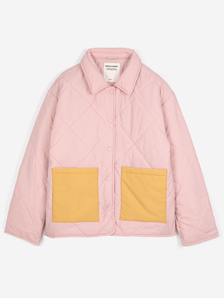 Bobo Choses Quilted Puffa Jacket - Pink/Yellow | Garmentory