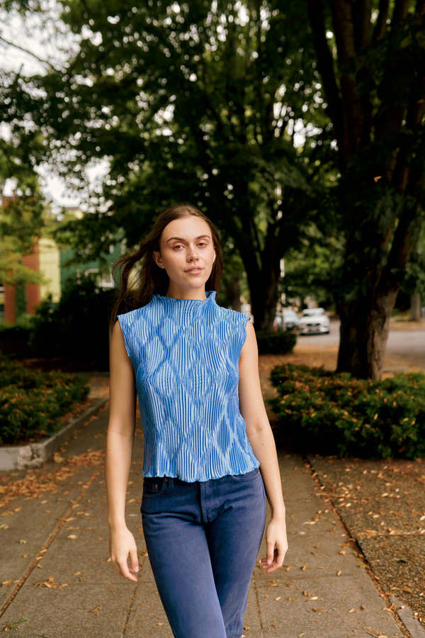 Vintage Scrunch Top - Blue Diamond | Garmentory