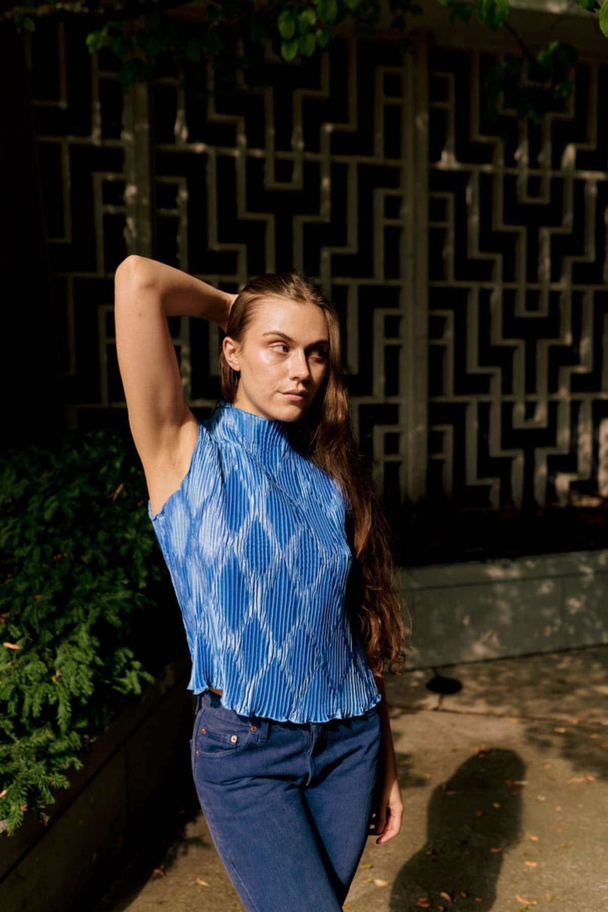 Vintage Scrunch Top - Blue Diamond | Garmentory