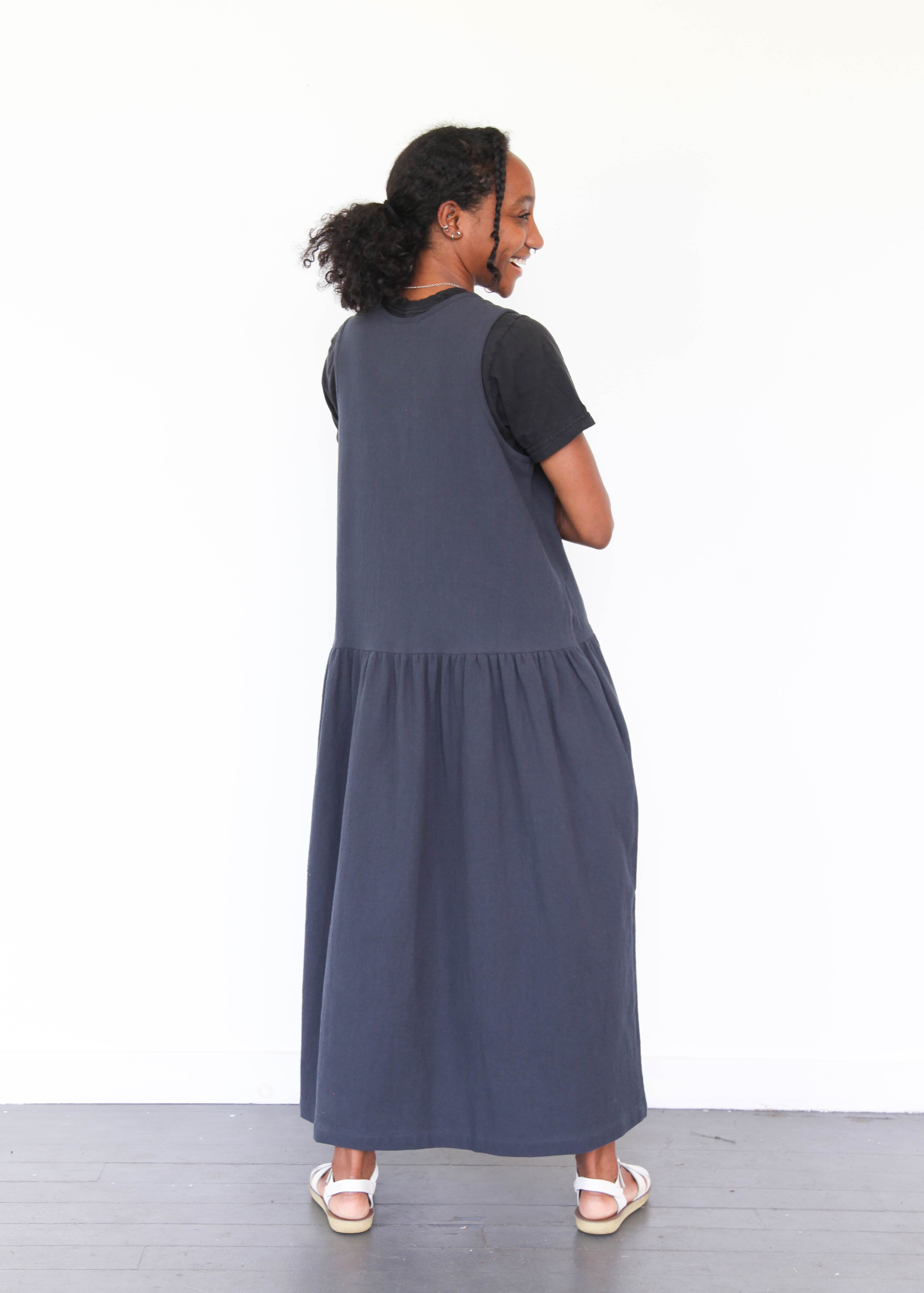Black Crane Tank Dress - Dark Navy | Garmentory