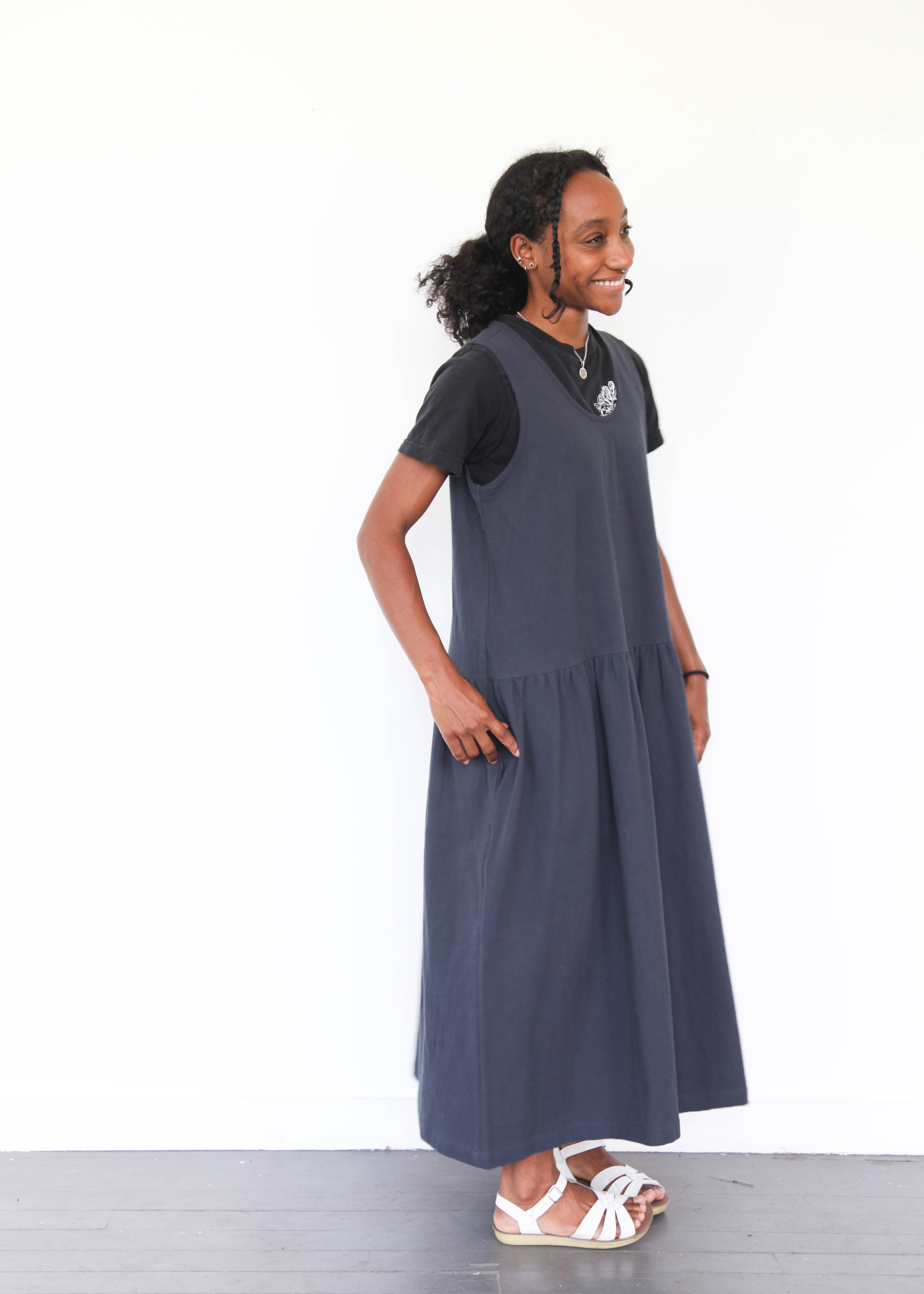 Black Crane Tank Dress - Dark Navy | Garmentory