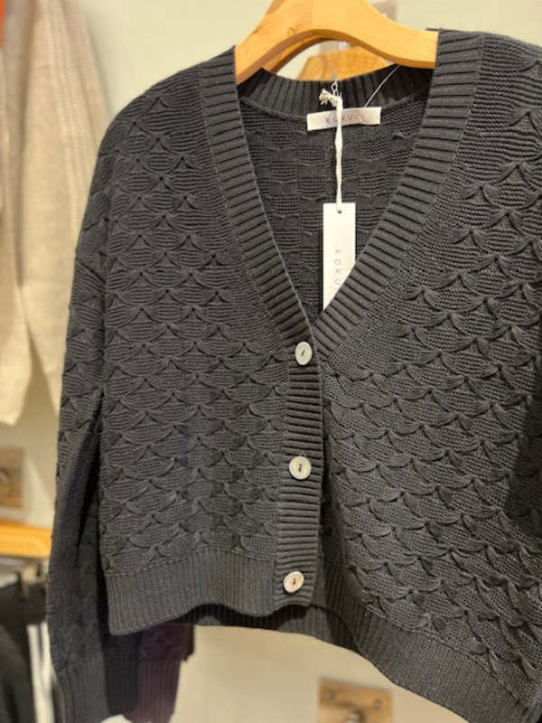 Kokun Butterfly Stitch Cardigan - Ink | Garmentory