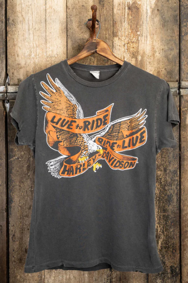 Madeworn Harley Davidson Live to Ride, Ride to Live Black Pigment ...