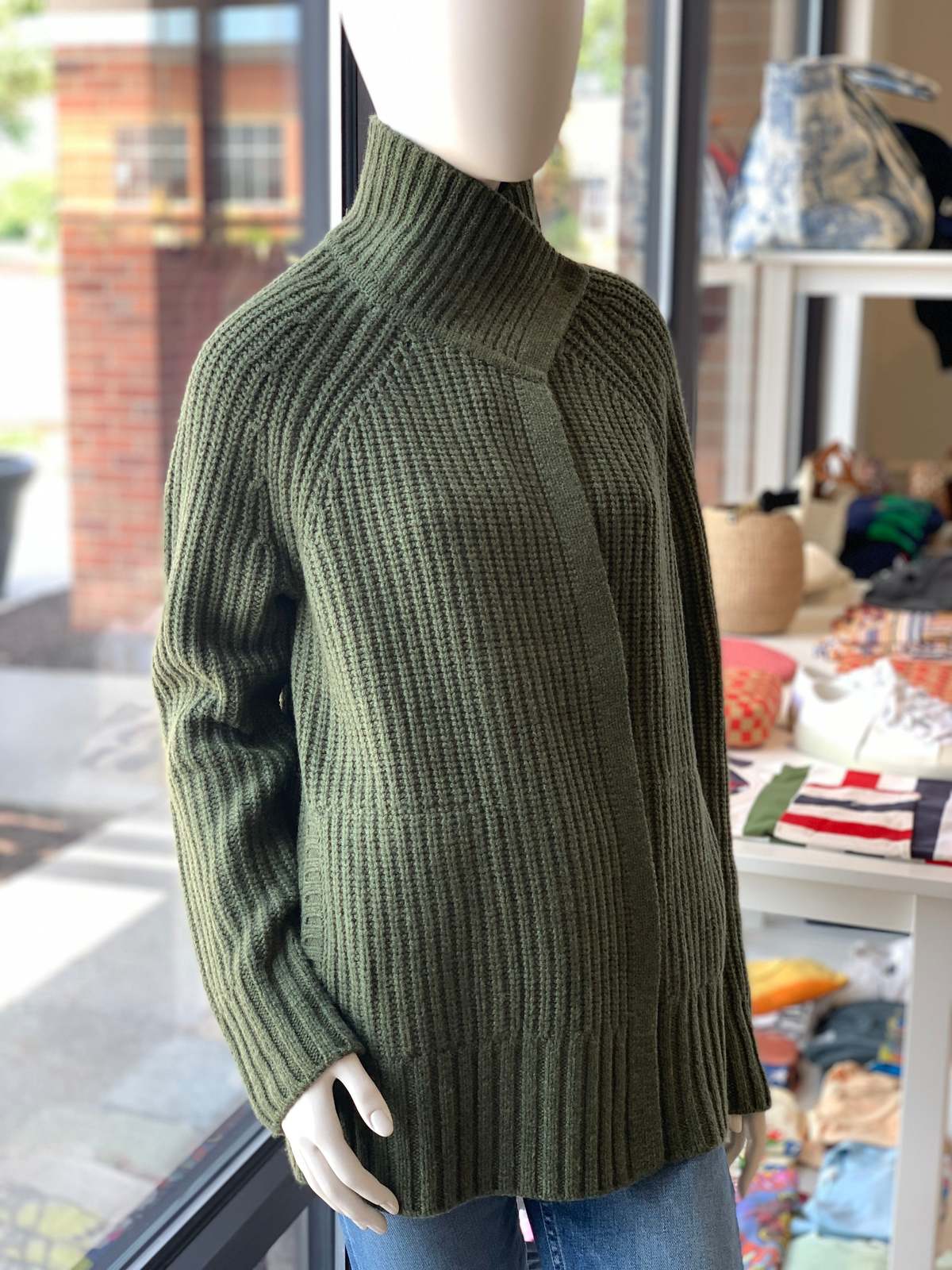 White + Warren Sustainable Lofty Blend Ribbed Coatigan - Black/Rich ...