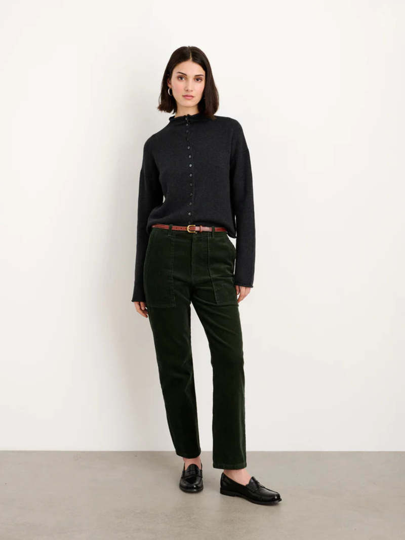 Alex Mill Taylor Rollneck Cardigan Cotton Cashmere - Charcoal | Garmentory