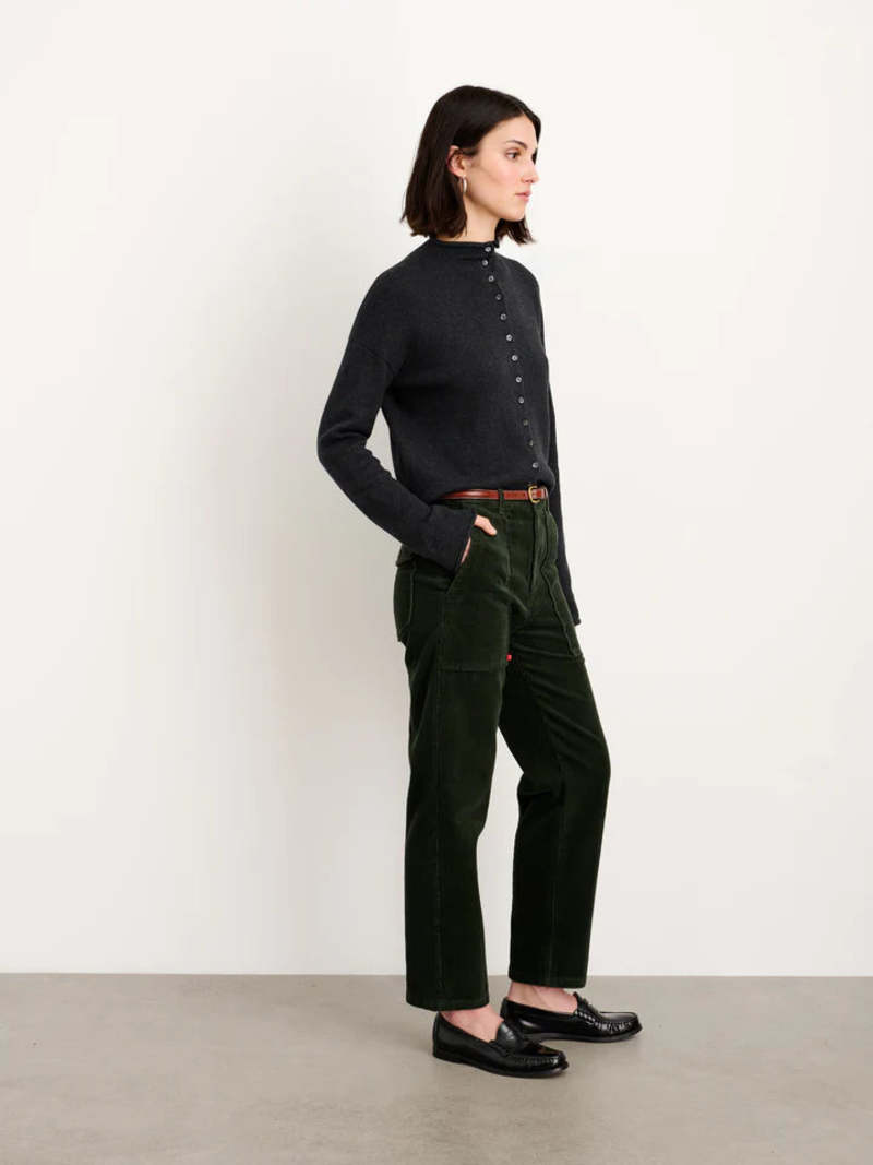 Alex Mill Taylor Rollneck Cardigan Cotton Cashmere - Charcoal | Garmentory