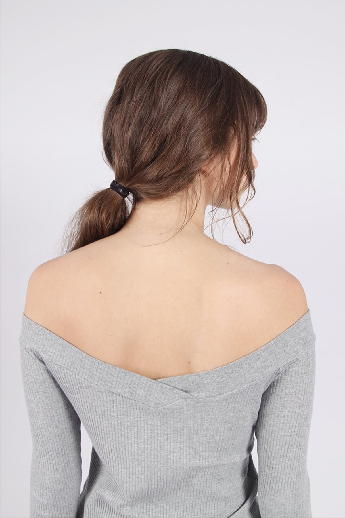 Permanent Vacation Shoulderless Top - Cool Grey | Garmentory