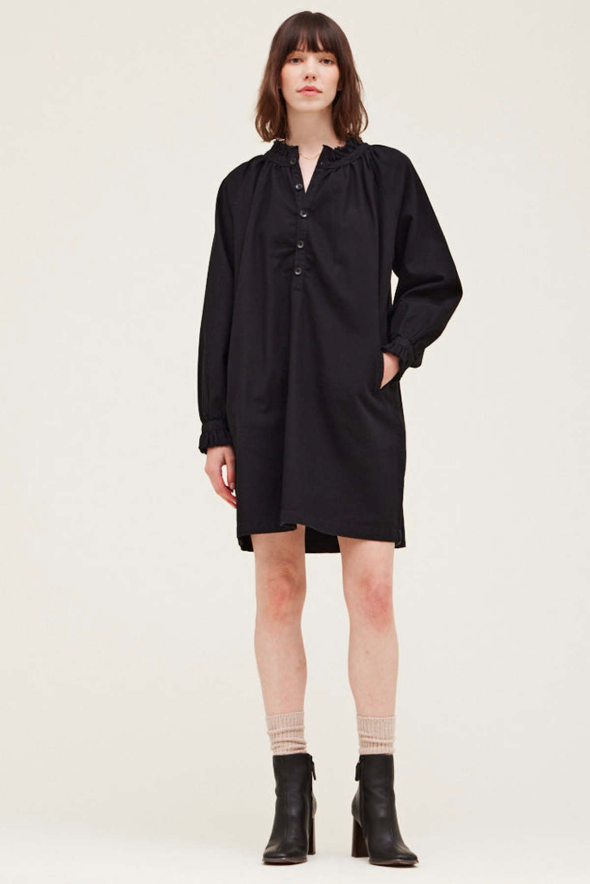 Grade And Gather Enzyme Washed Twill Dress | Garmentory