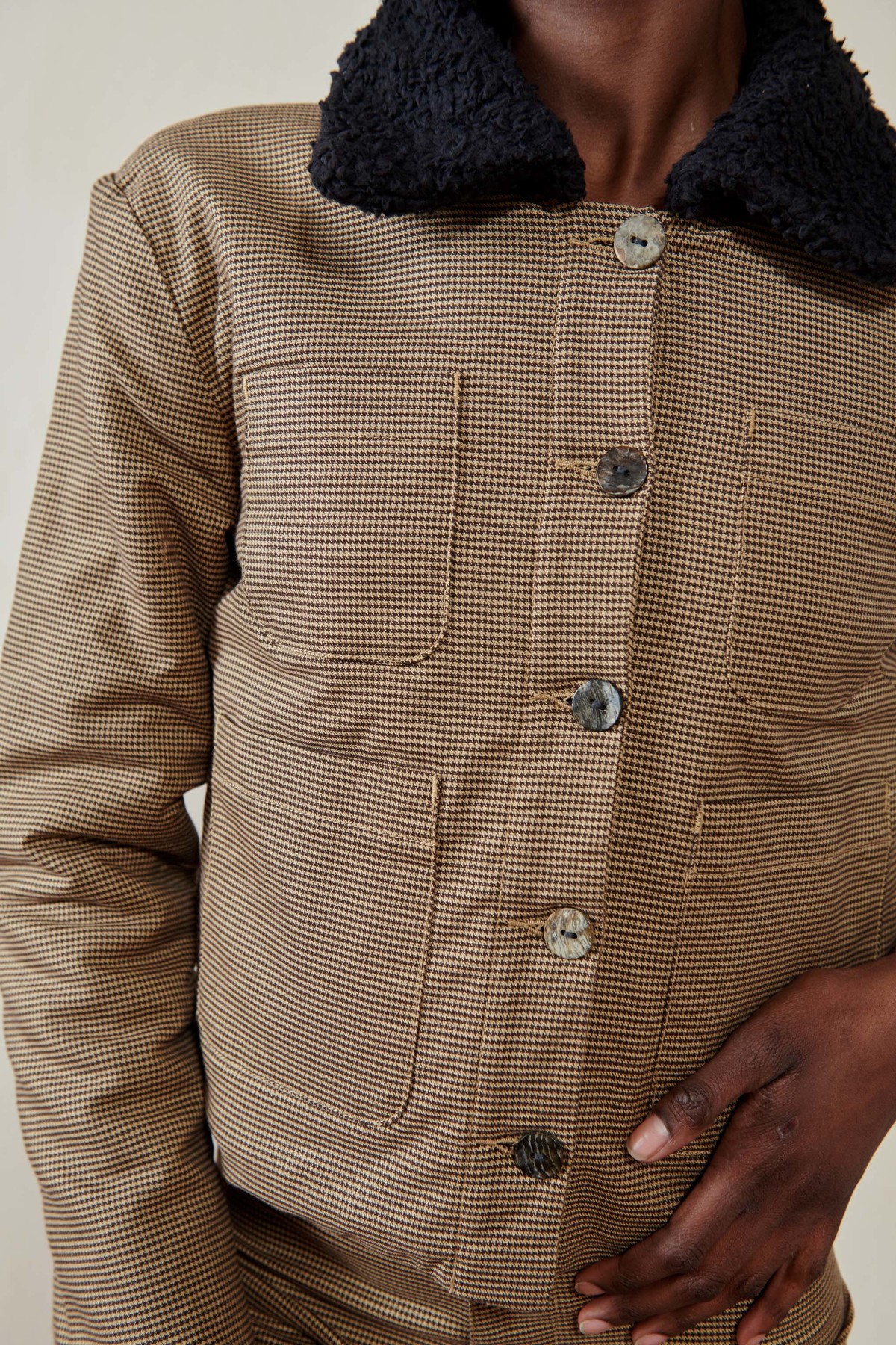 Maria Stanley MILO JACKET - Tan/Dark Brown | Garmentory