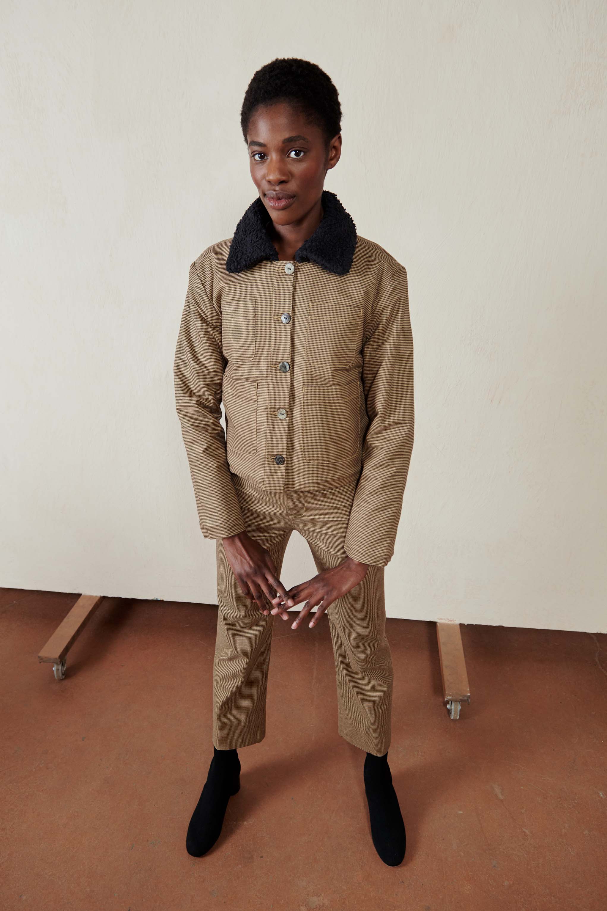 Maria Stanley MILO JACKET - Tan/Dark Brown | Garmentory